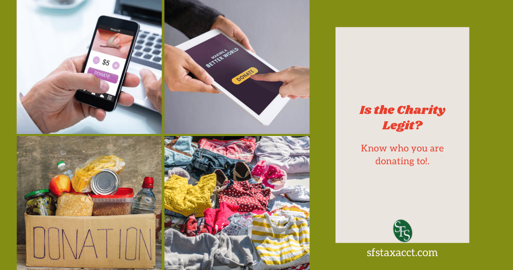 Is the Charity You are Donating to Legit? - SFS Tax & Accounting Services